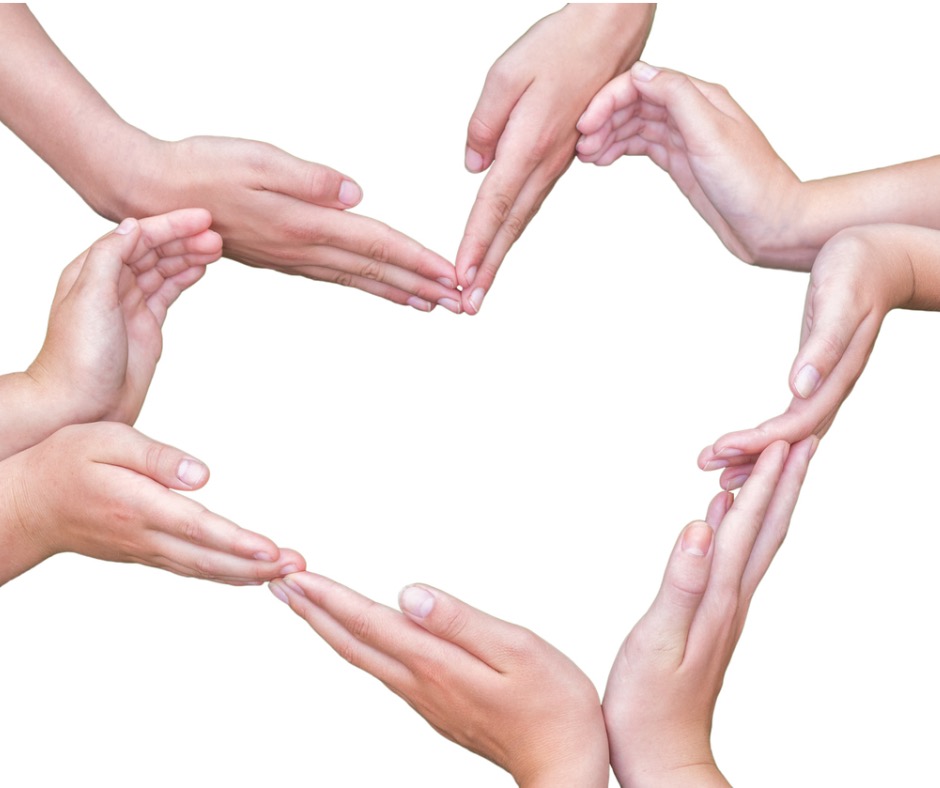 many-arms-of-girls-construct-heart-isolated-on-white-picture ...